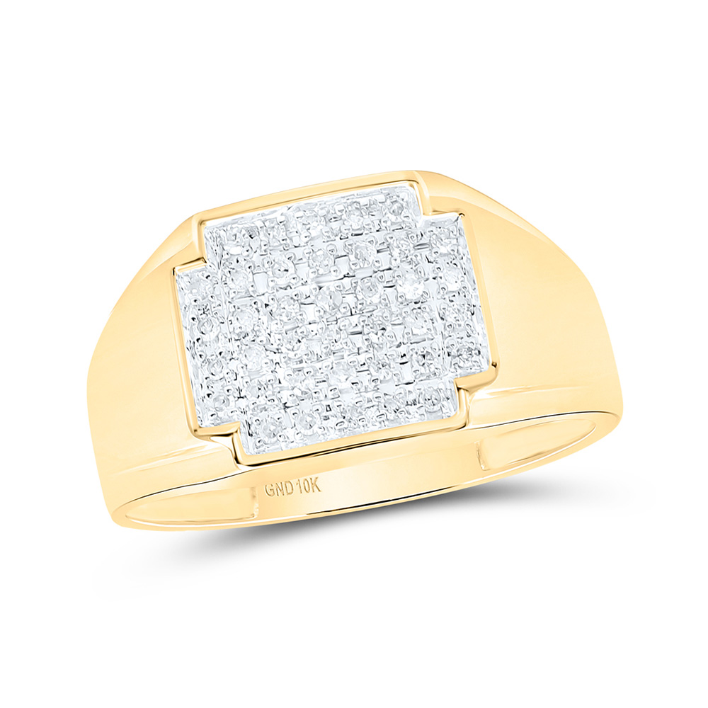 TheJewelryMaster 0.25ctw Mens Round Micro-Pave Diamond Ring Wedding Band